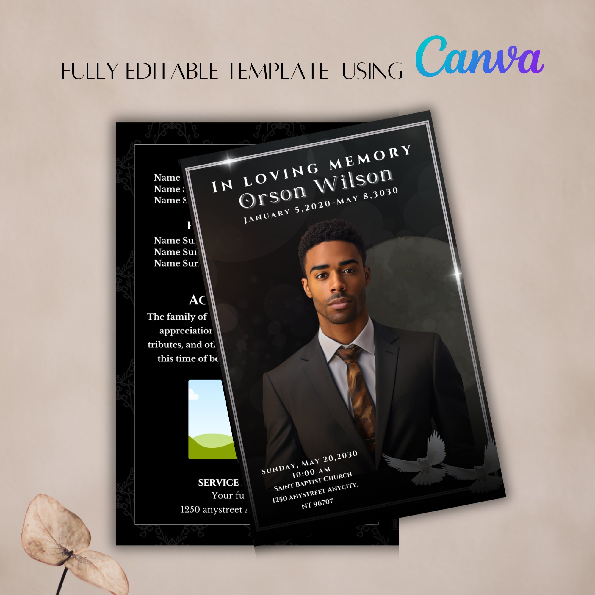 Funeral Program Celebration of Life Keepsake Personalized Funeral ...