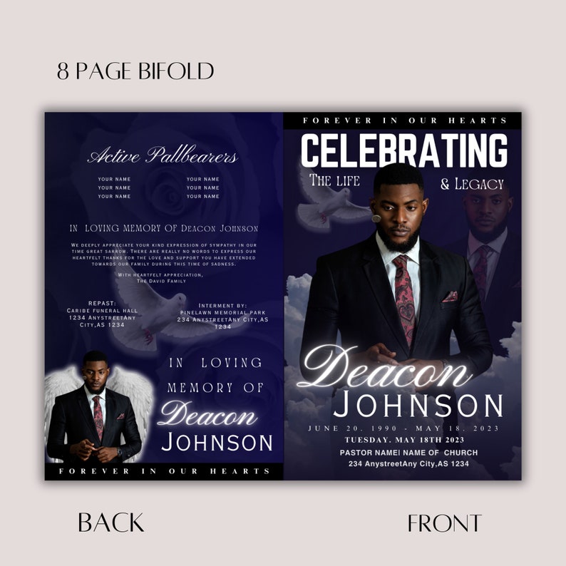 Memorial Program Template | Magazine Cover, Celebration of Life (canva ...