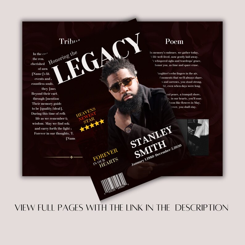 Funeral Programs Template for Man Obituary Template for Funeral ...