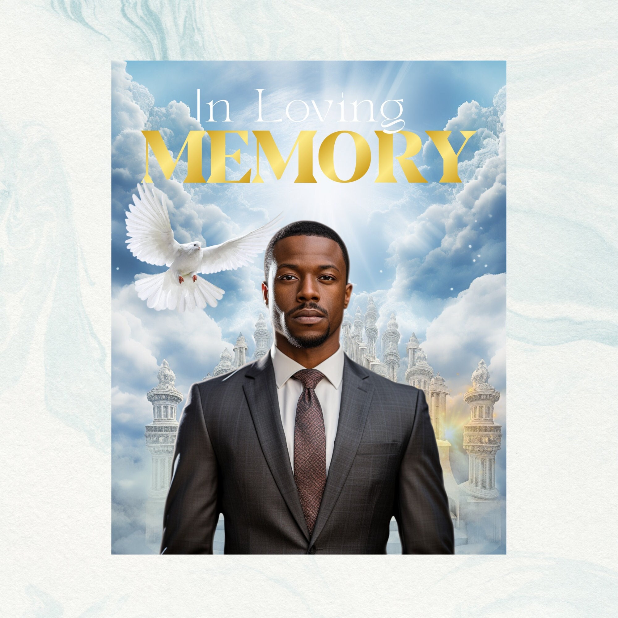 In Loving Memory PNG, Blue Sky Heaven Stairway Memorial Background for ...