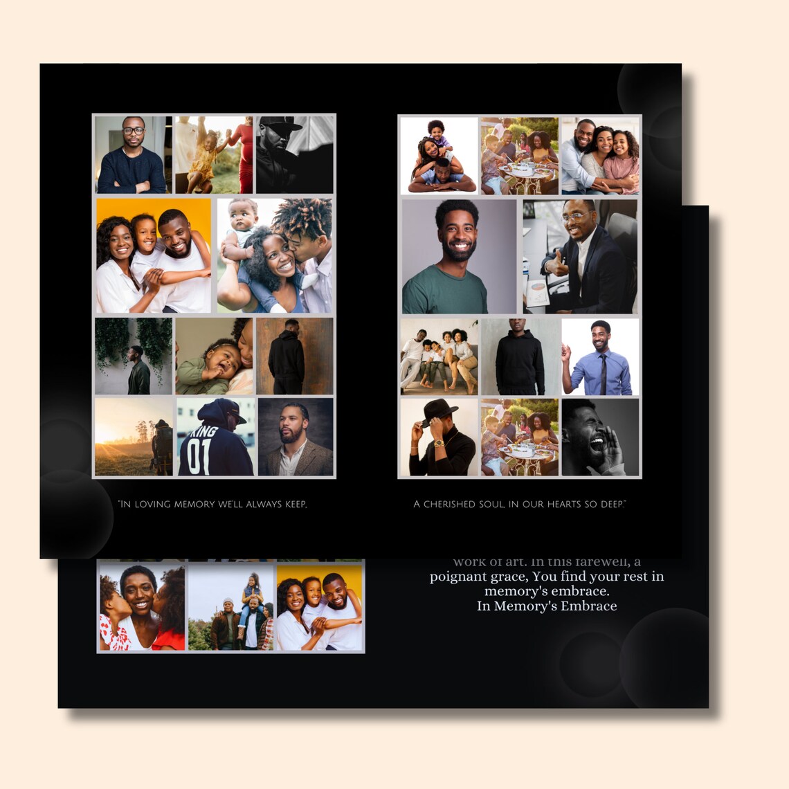 Funeral Program Template for Man Masculine Funeral Program Celebration ...
