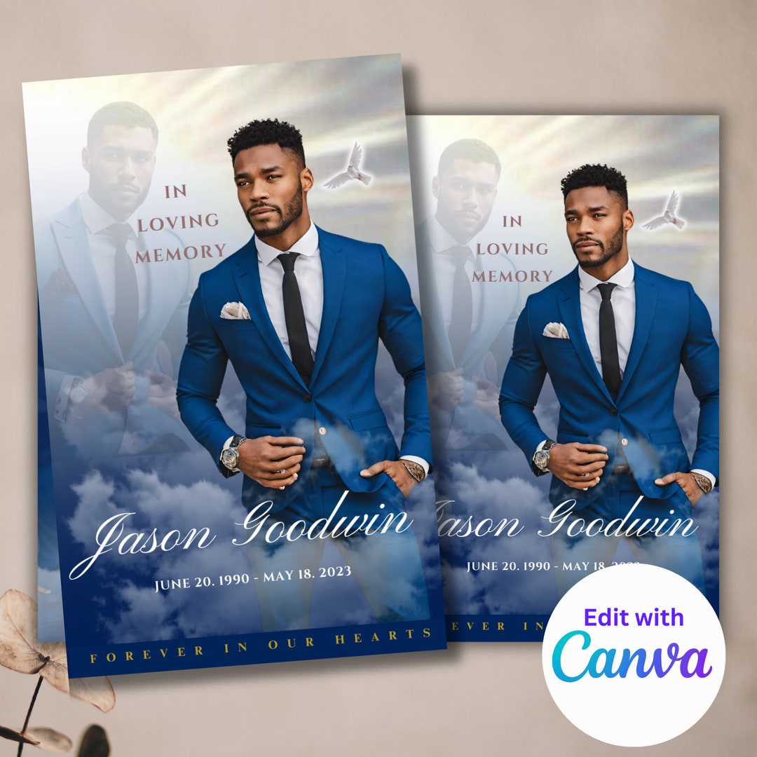 Personalized Funeral Program Template: 8-page Obituary, Celebration of ...