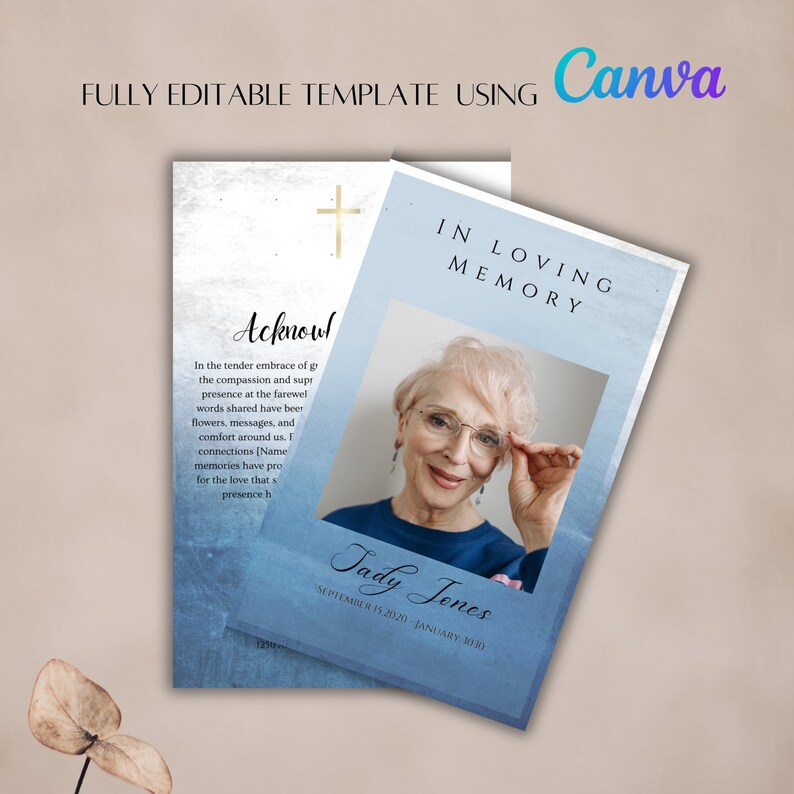 Catholic Funeral Program Template 4 Page Booklet Format - Etsy