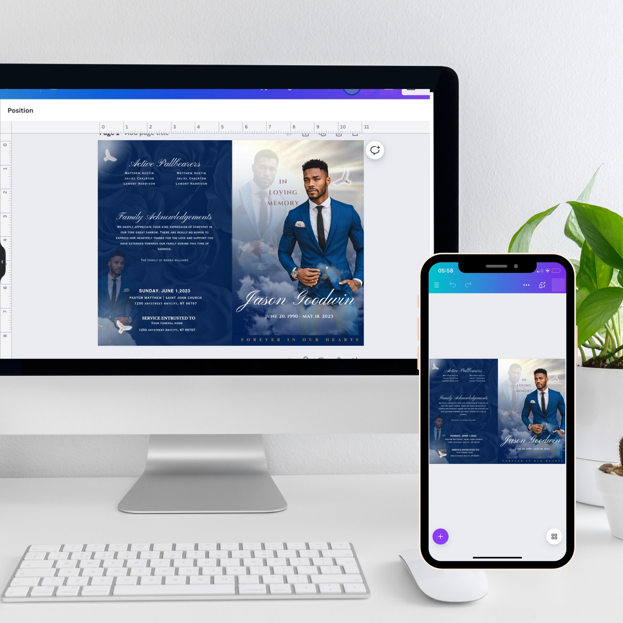 Customizable Funeral Program Booklet: Personalized Obituary ...