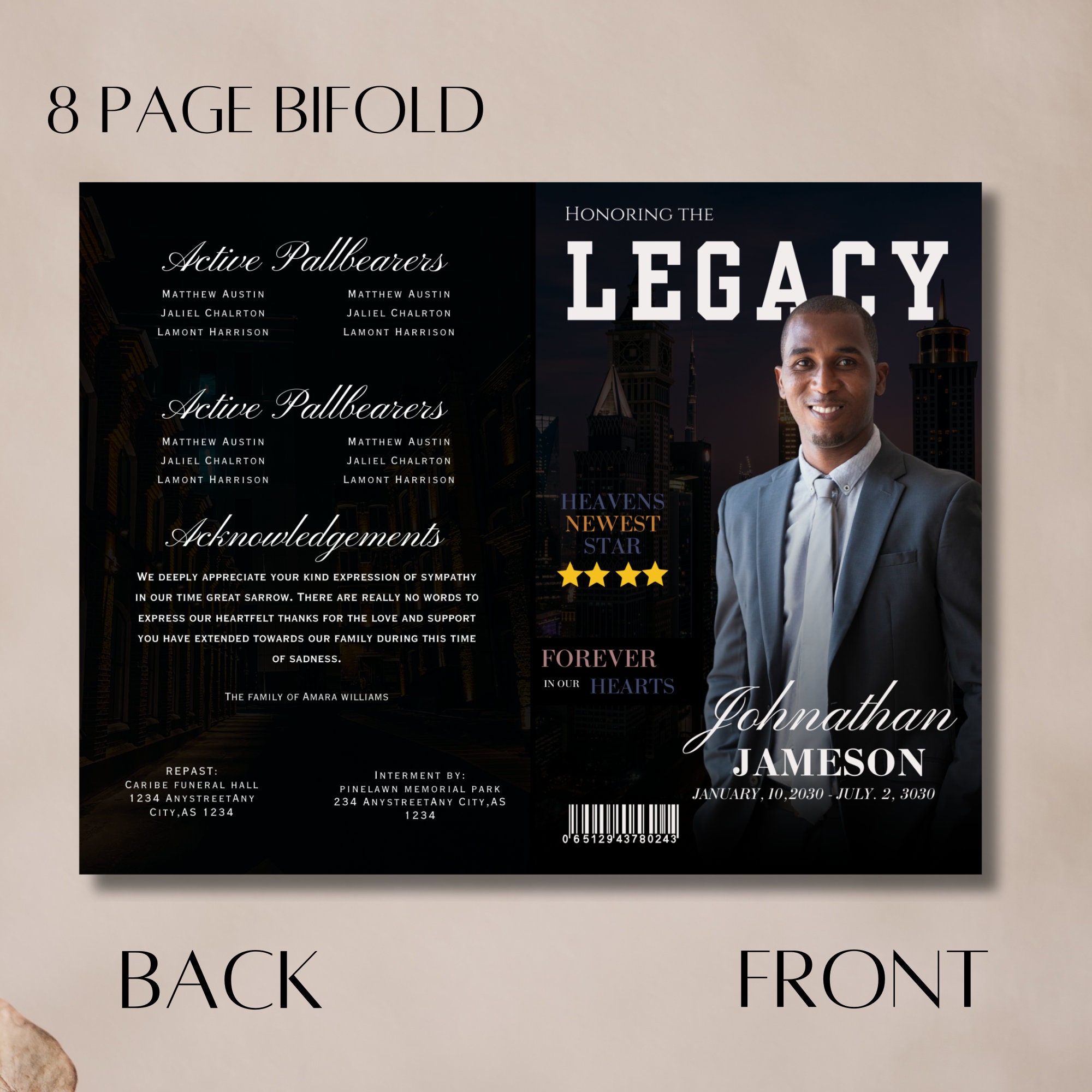 Obituary Magazine Funeral Program Template Celebration of Life English ...