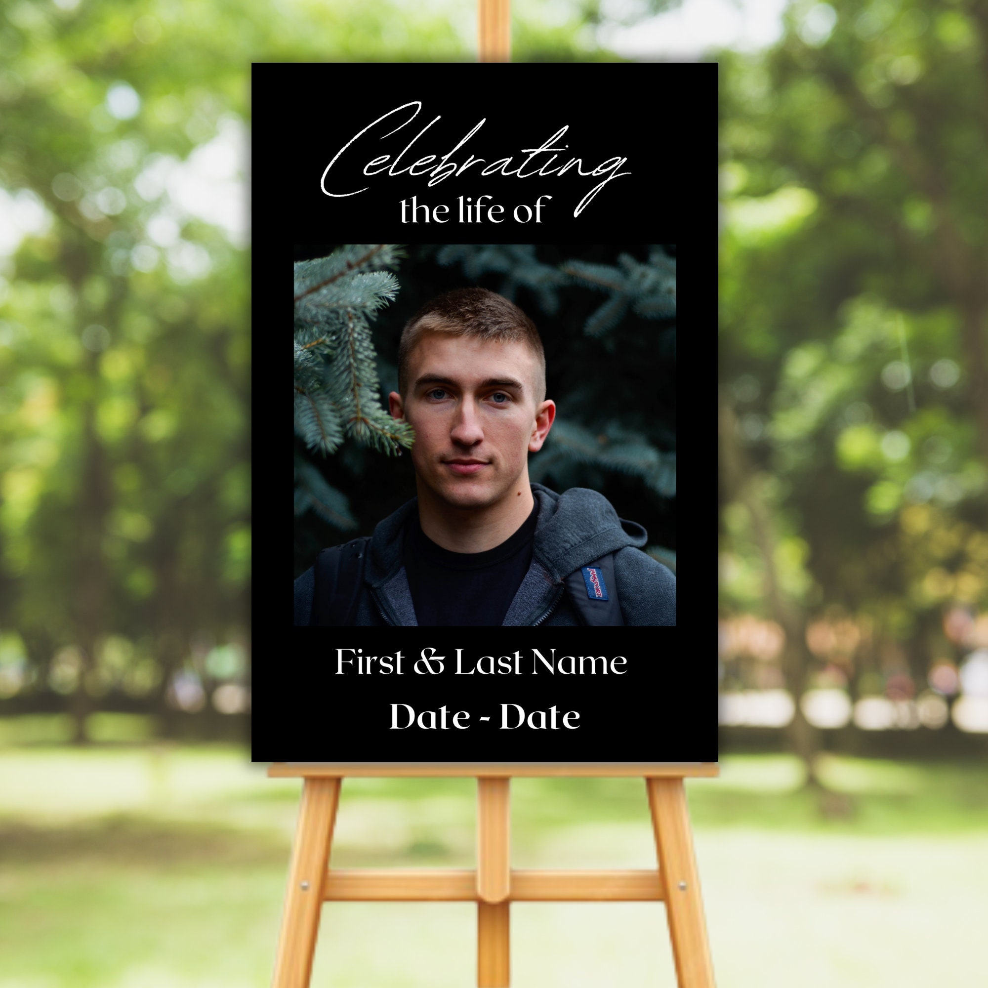 Funeral Photo Collage Poster Template, Memorial Welcome Sign (digital ...