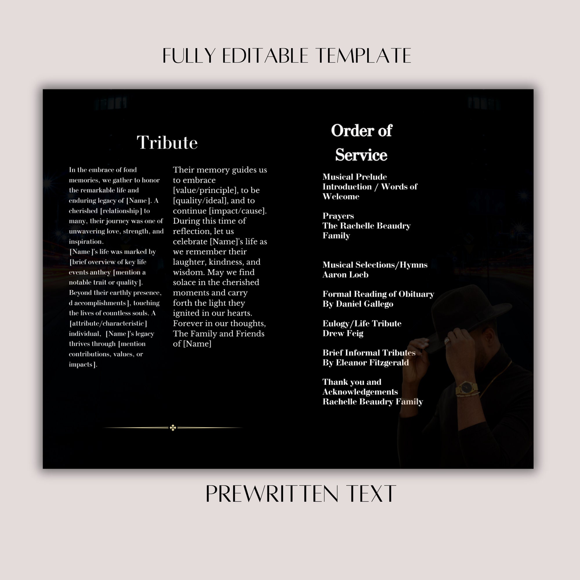 Obituary Magazine Funeral Program Template Celebration of - Etsy UK