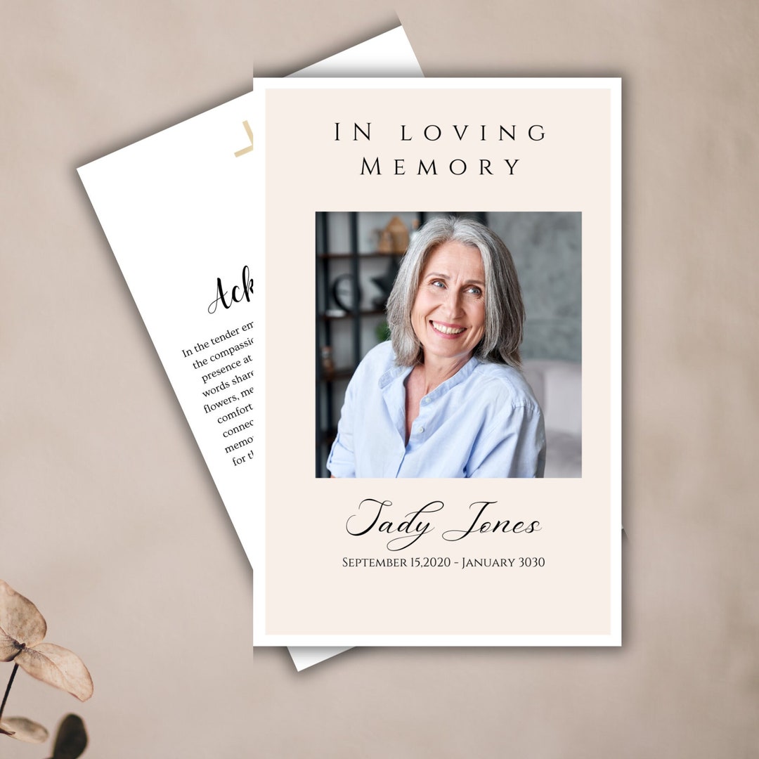 CATHOLIC Funeral Program Template 4 Page Booklet Format Obituary ...