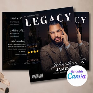 Funeral Programs Template| Obituary Template for Funeral | Memorial ...