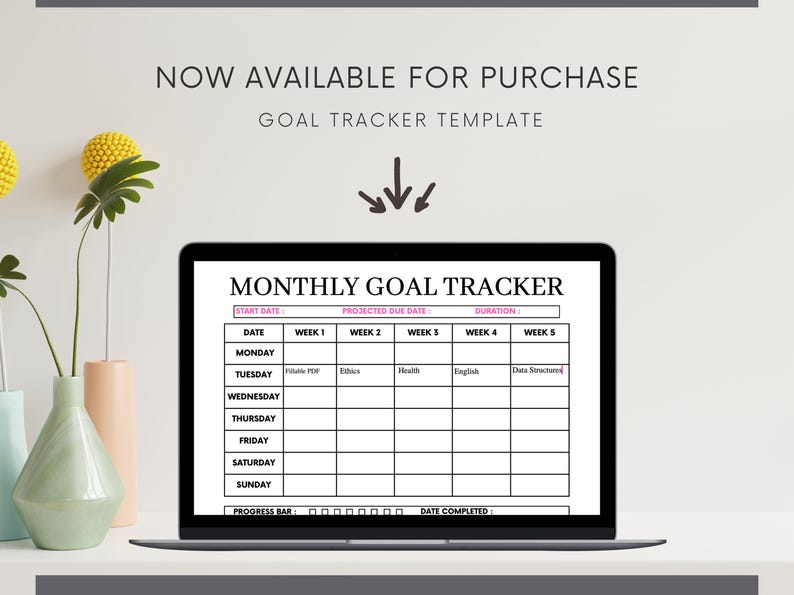 Goal Planner Template, Goal Tracker, Goal Planning Worksheet, Goal ...