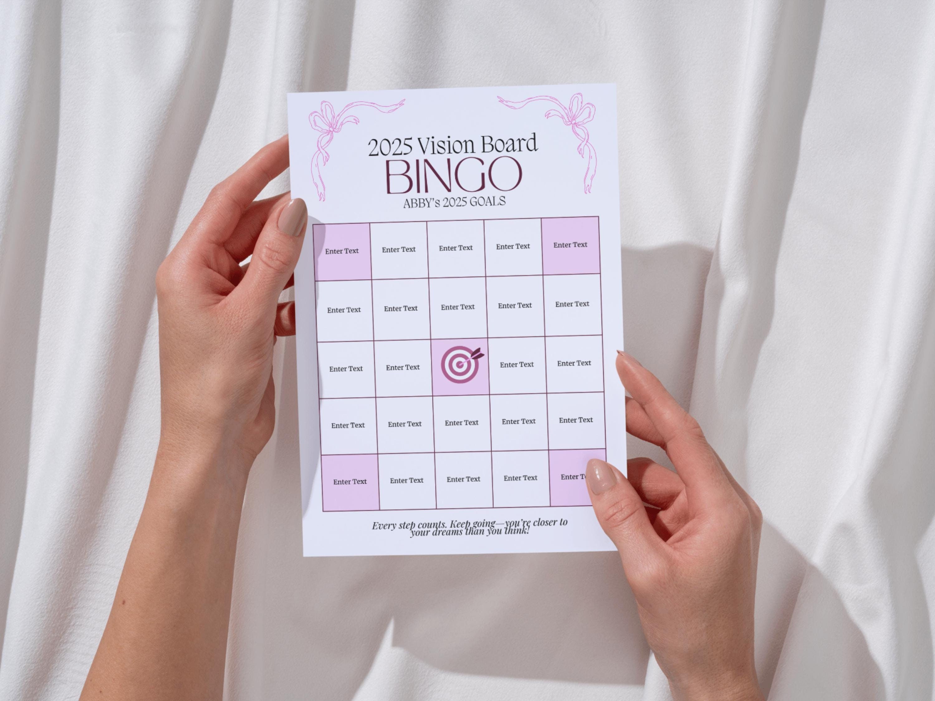 2025 Vision Board Bingo Card - Bingo Vision Board, New Years Resolution ...