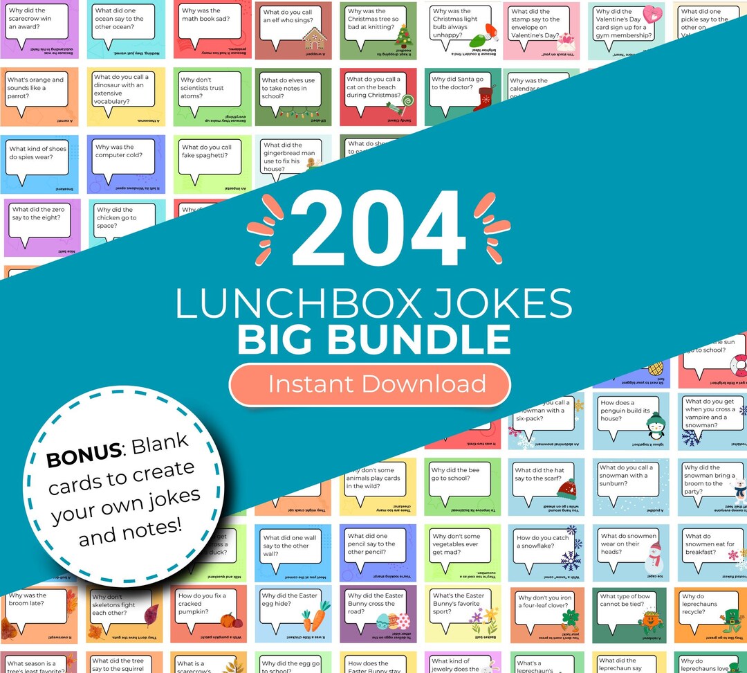 Lunchbox Jokes, Big Joke Bundle, Joke of the Day, Kid Notes, Back to ...