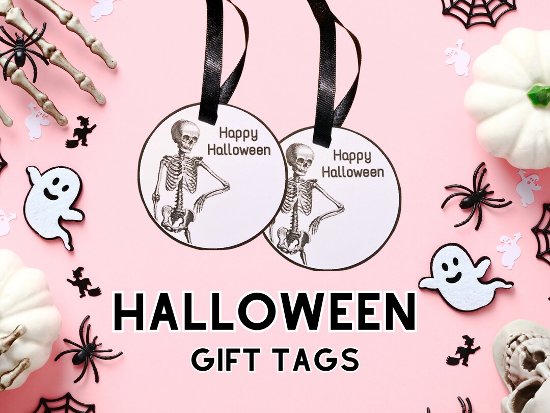 Skeleton Halloween Gift Tags, Printable Boo Bag Tags (digital Download ...