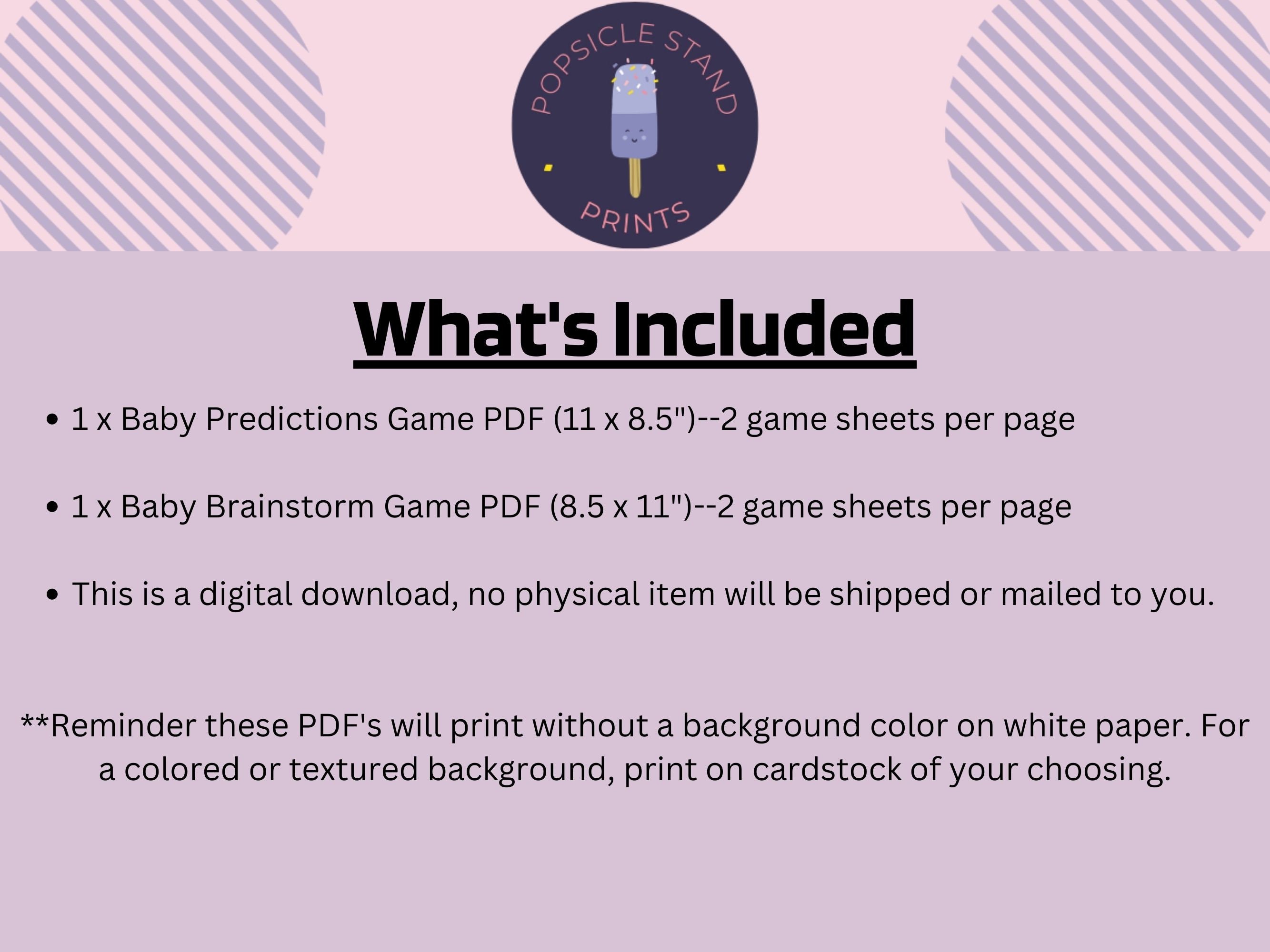 Baby Shower Games Baby Prediction Card Baby Name Game Baby - Etsy