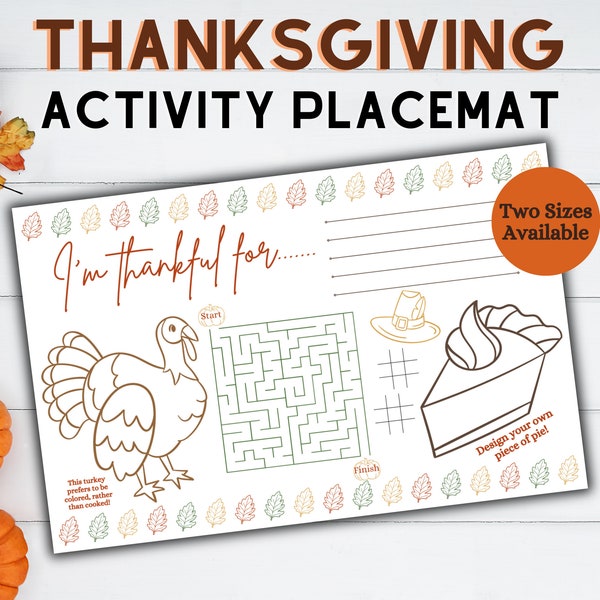 Thanksgiving Placemat - Etsy