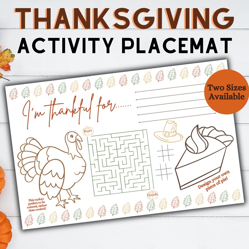Thanksgiving Placemat - Etsy