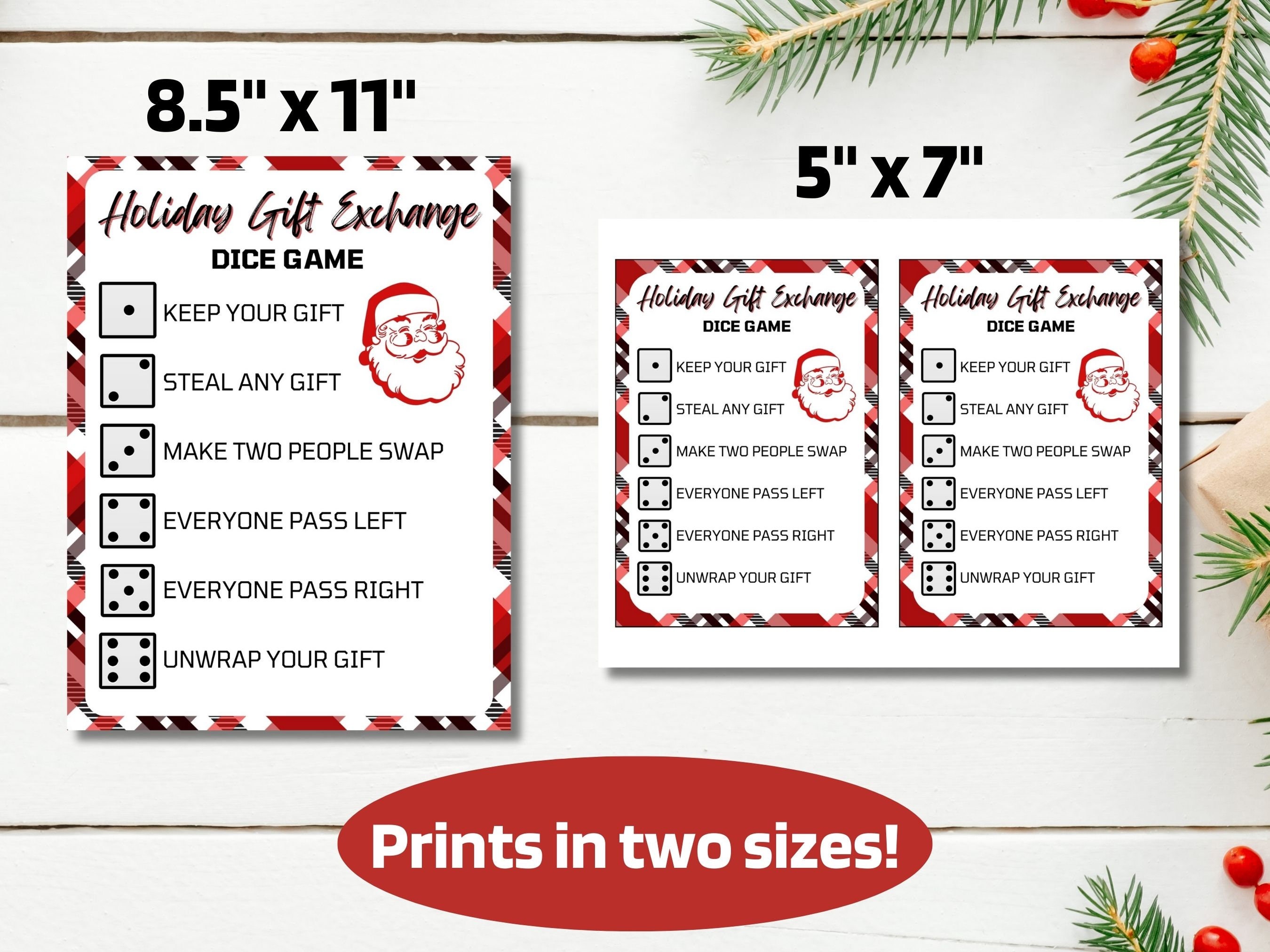 Gift Exchange Dice Game, Christmas Gift Exchange Dice Game, Holiday ...