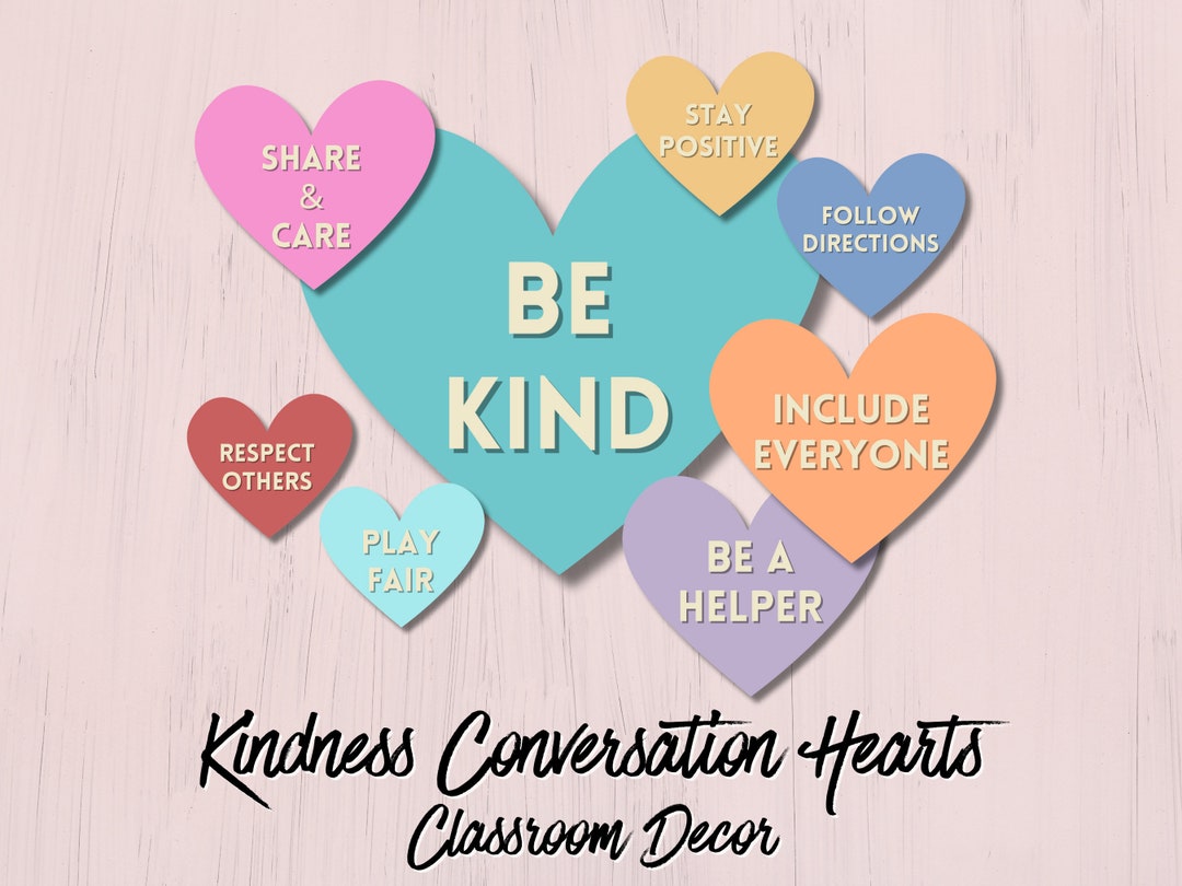 Kindness Conversation Hearts: Valentine Classroom Decor (digital ...