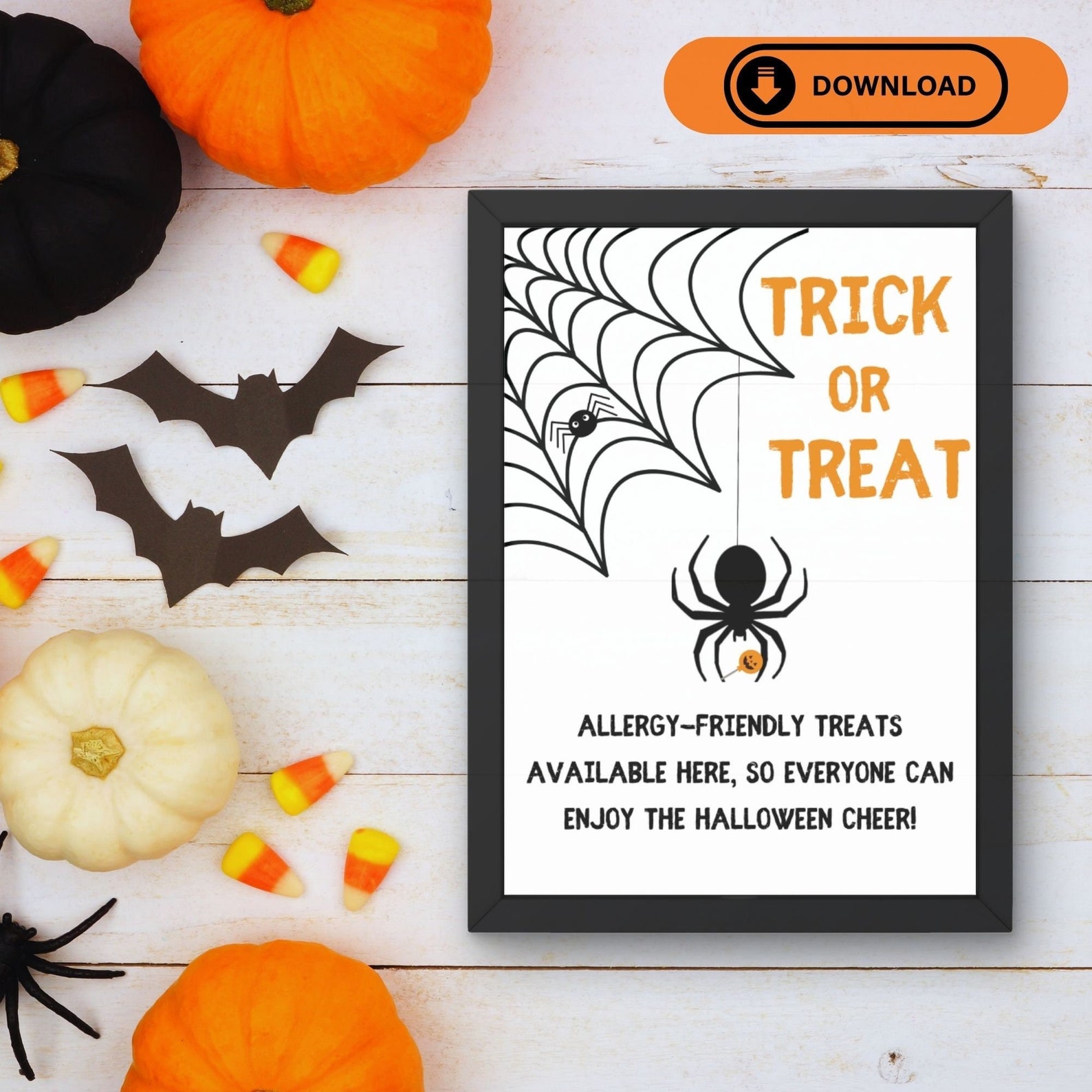 Allergy-friendly Trick or Treat Sign | Halloween Candy Sign | Trick or ...