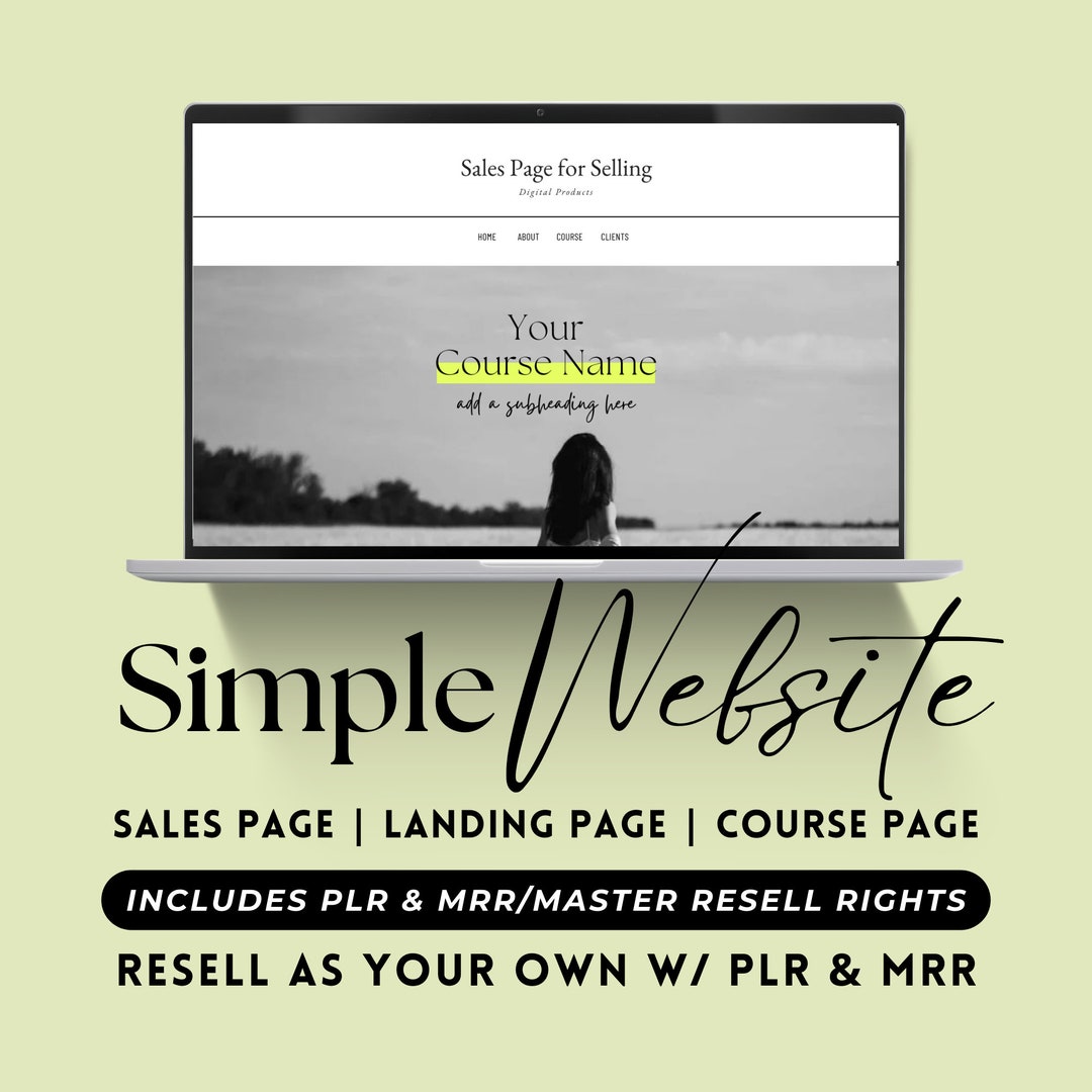 Simple Website / Landing Page / Sales or Course Page / Home Page W /PLR ...