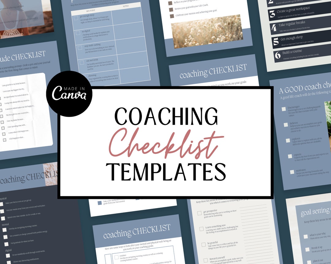 Coaching Checklist Template Bundle, Coaching Templates, Life Coaching ...