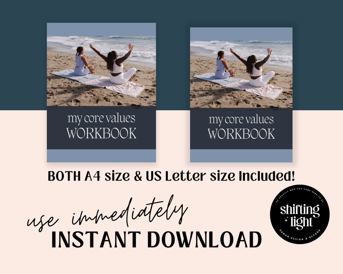 Core Values Workbook, Canva Template, Core Beliefs, Life Coaching ...