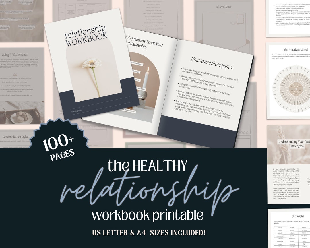 Healthy Relationship Workbook Printable Couples Therapy Worksheet ...