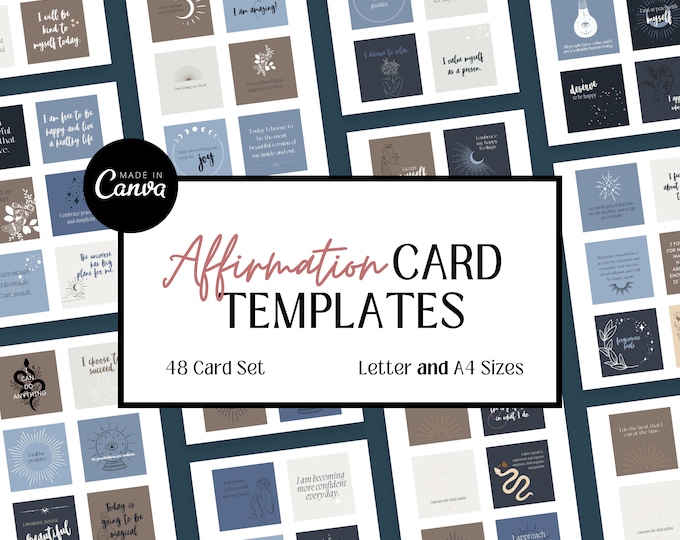 Boho Affirmation Cards, Printable Affirmations, Boho Affirmation Deck ...