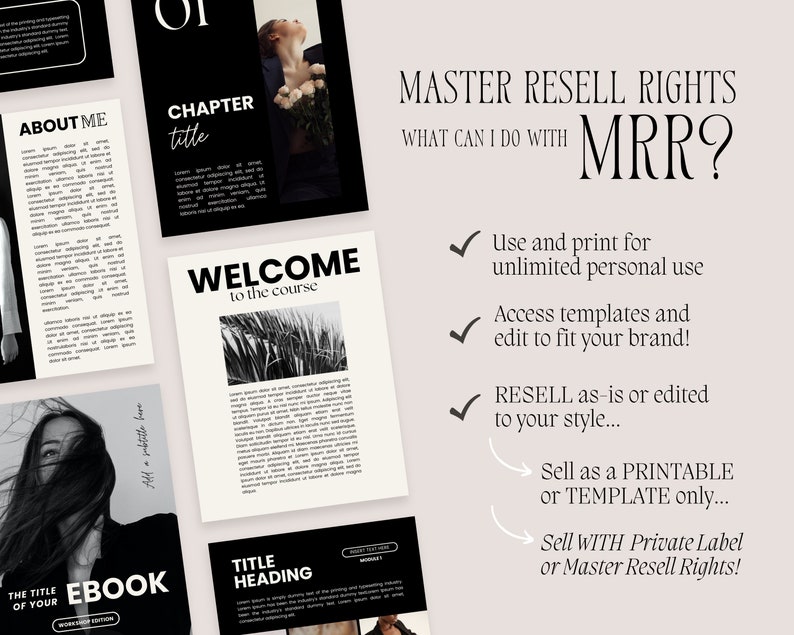 MRR Modern Aesthetic Workbook With Photos, Ebook Template, Workbook ...