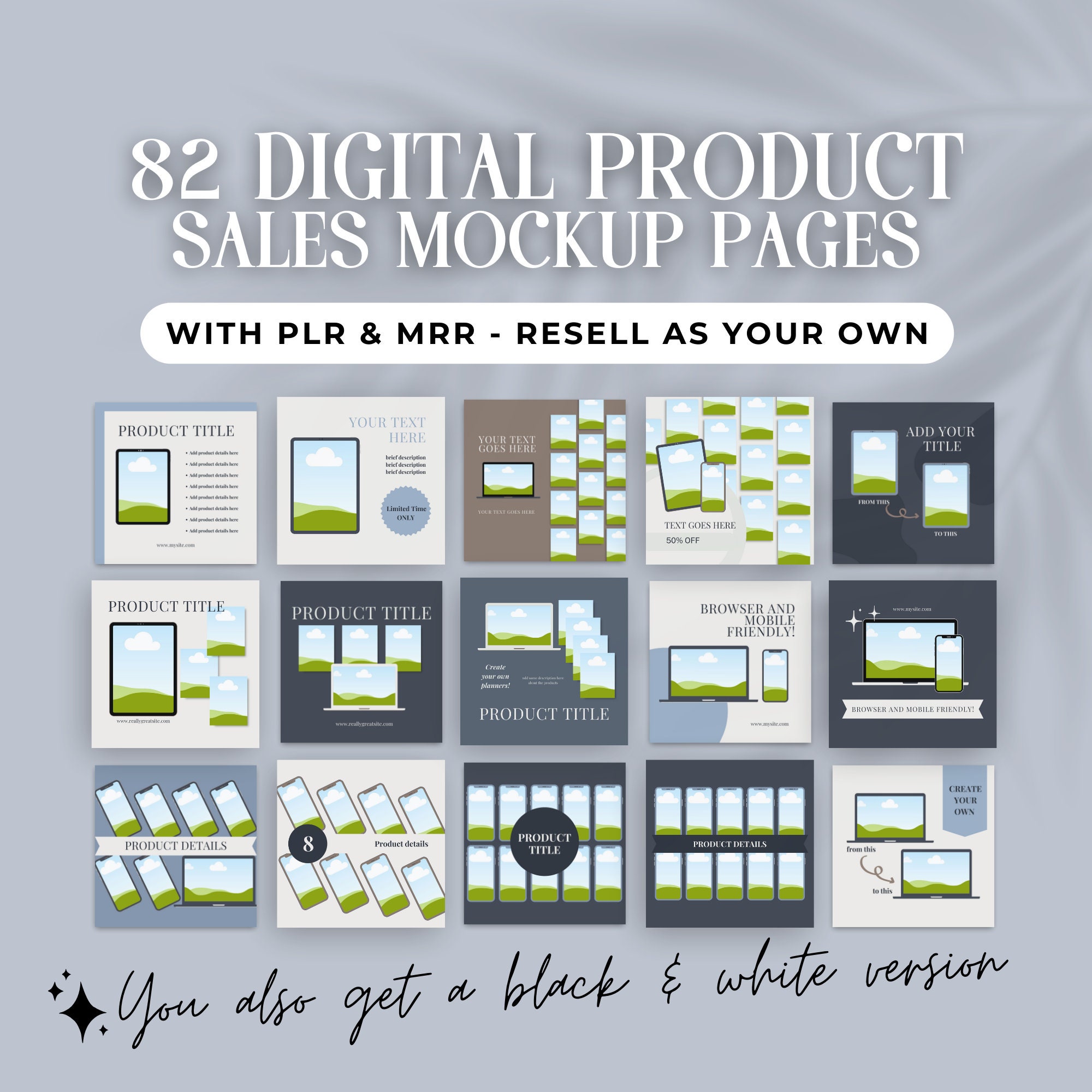 Product Mockups Canva Template Bundle: Master Resell Rights (MRR) - Etsy