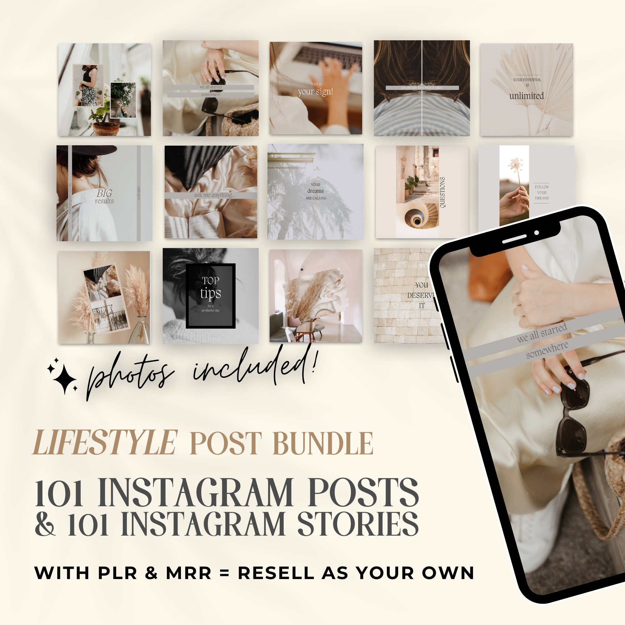 MRR 101 Lifestyle Instagram Post & Story Bundle Canva Template, Master ...