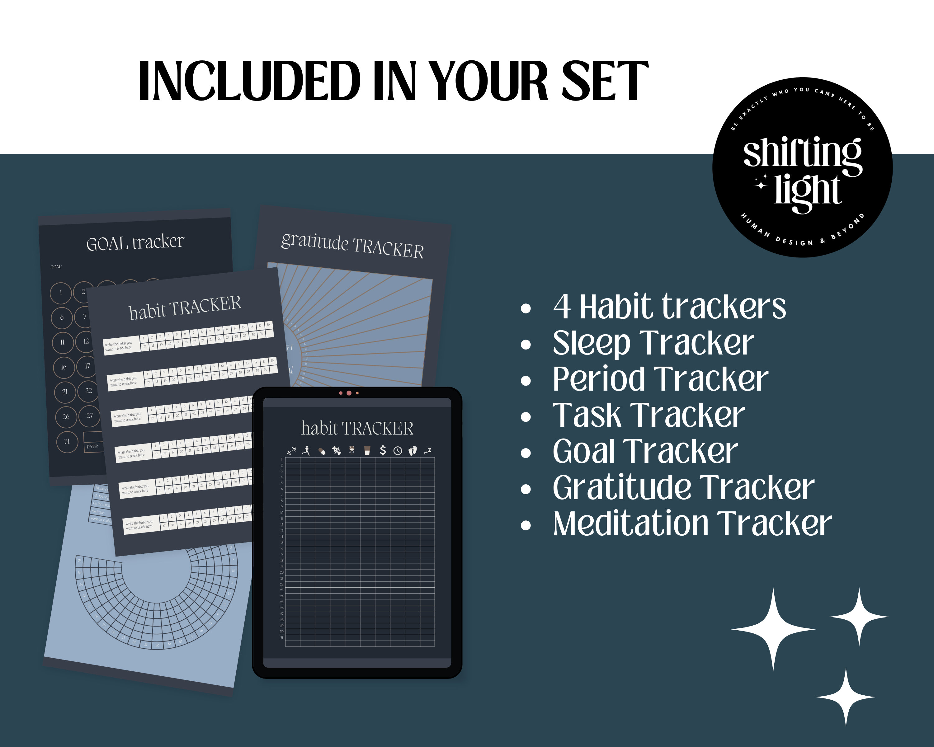 Tracker Template Bundle, Habit Tracker Printable, Sleep Tracker, Mood ...