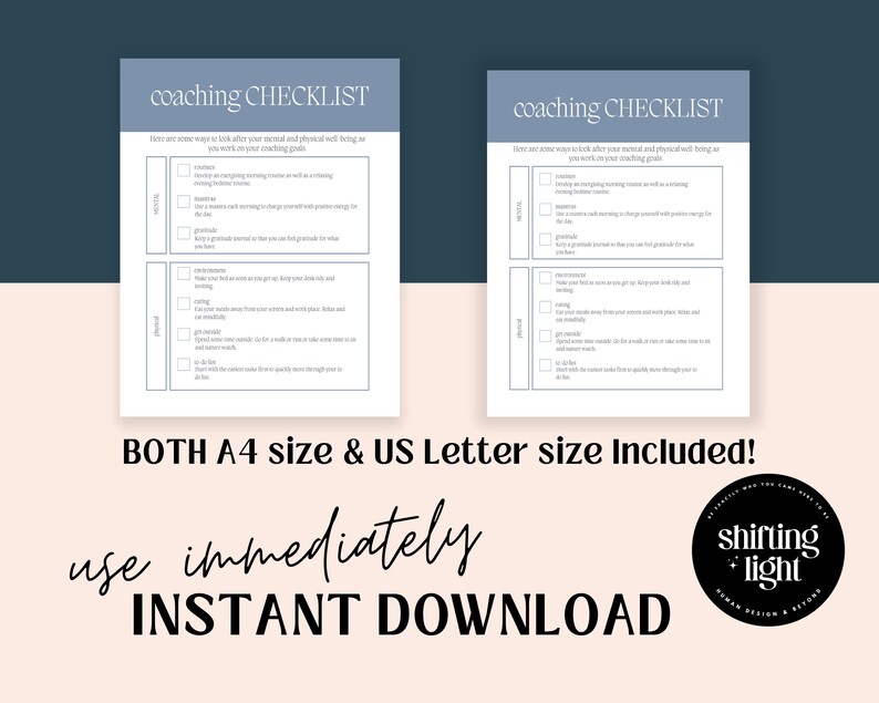 Coaching Checklist Template Bundle, Coaching Templates, Life Coaching ...