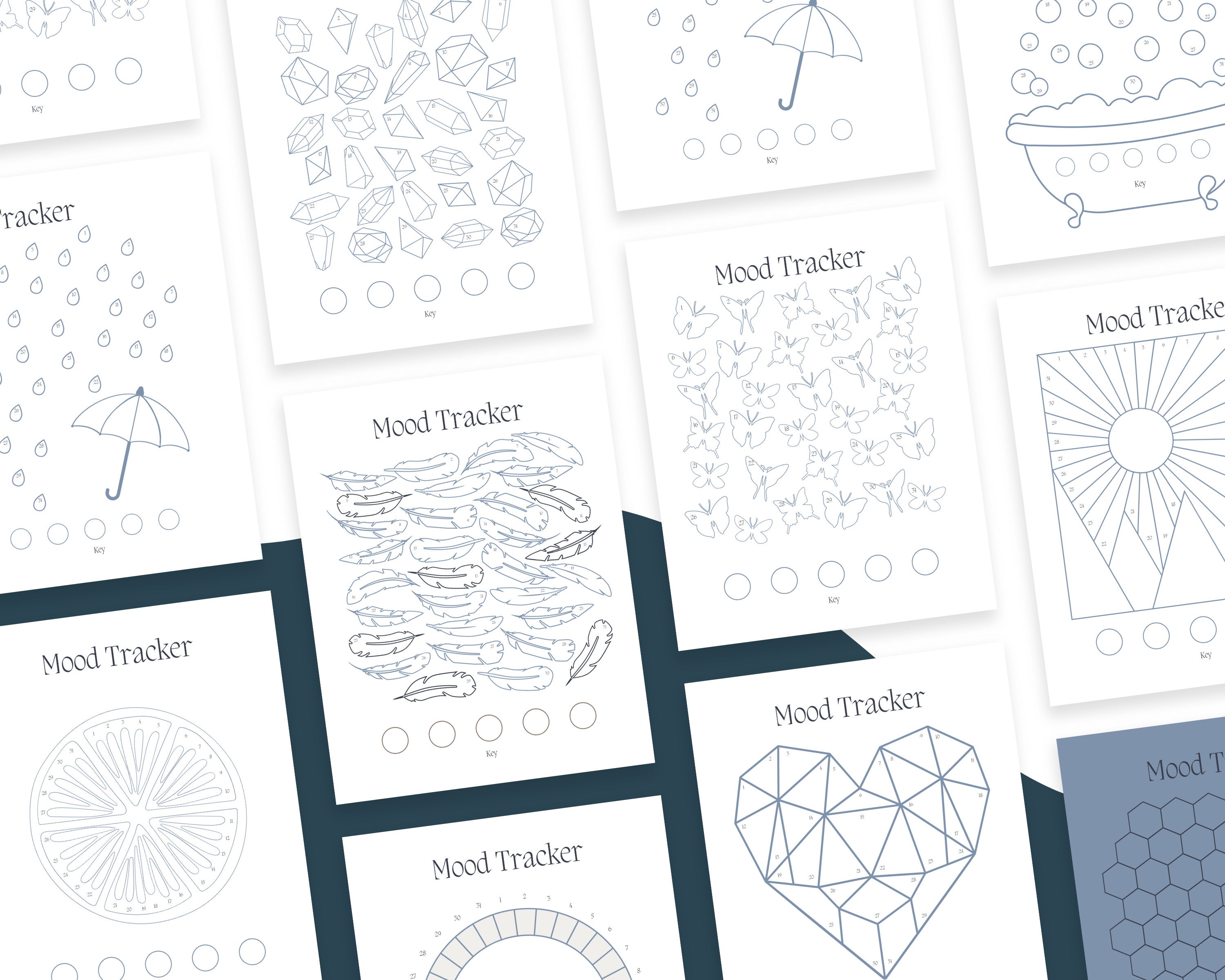 Mood Tracker Template Bundle, Mood Tracker Printable, Mood Tracker ...