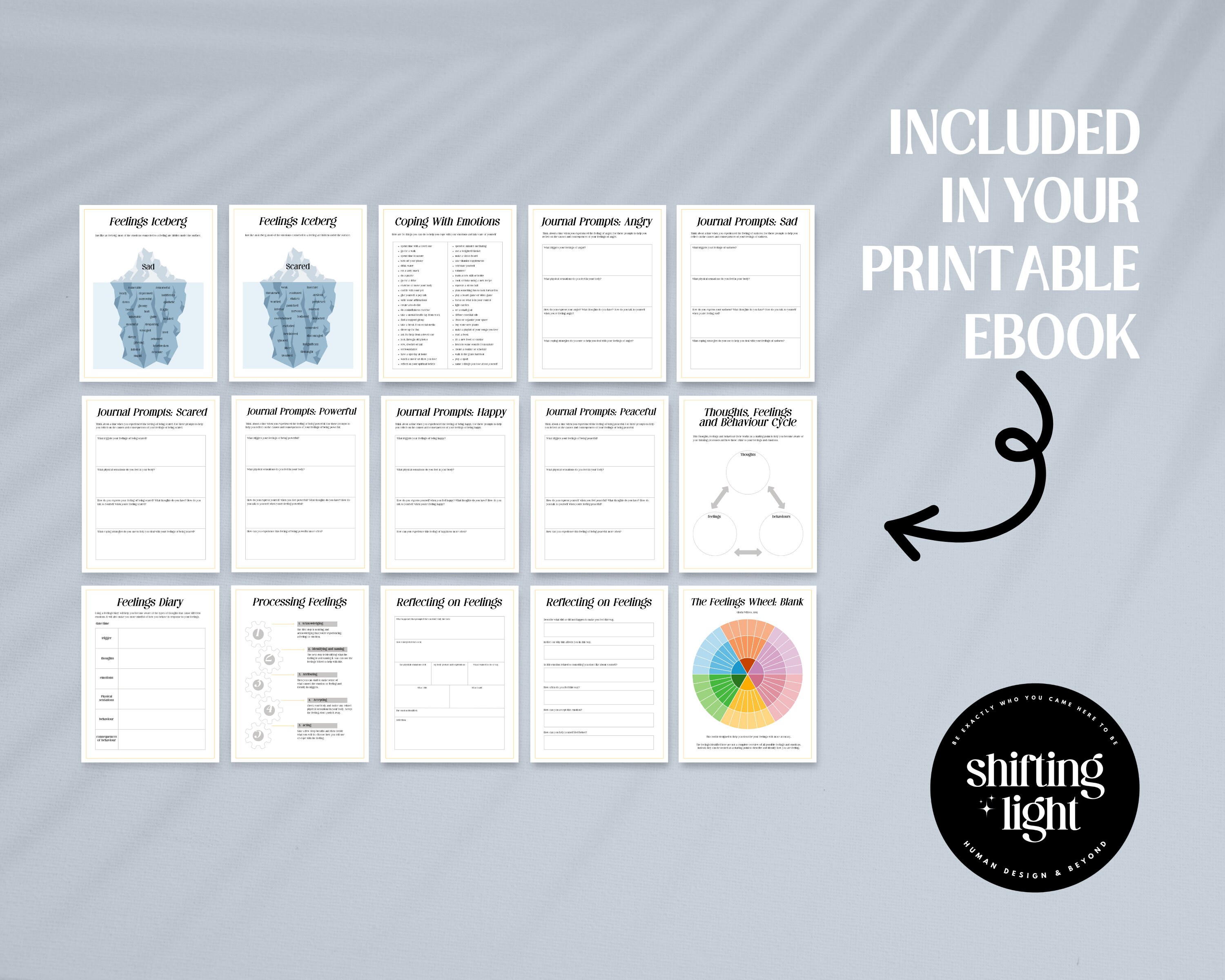 Feelings Wheel Workbook Printable, Feelings Wheel Worksheets, Feelings ...