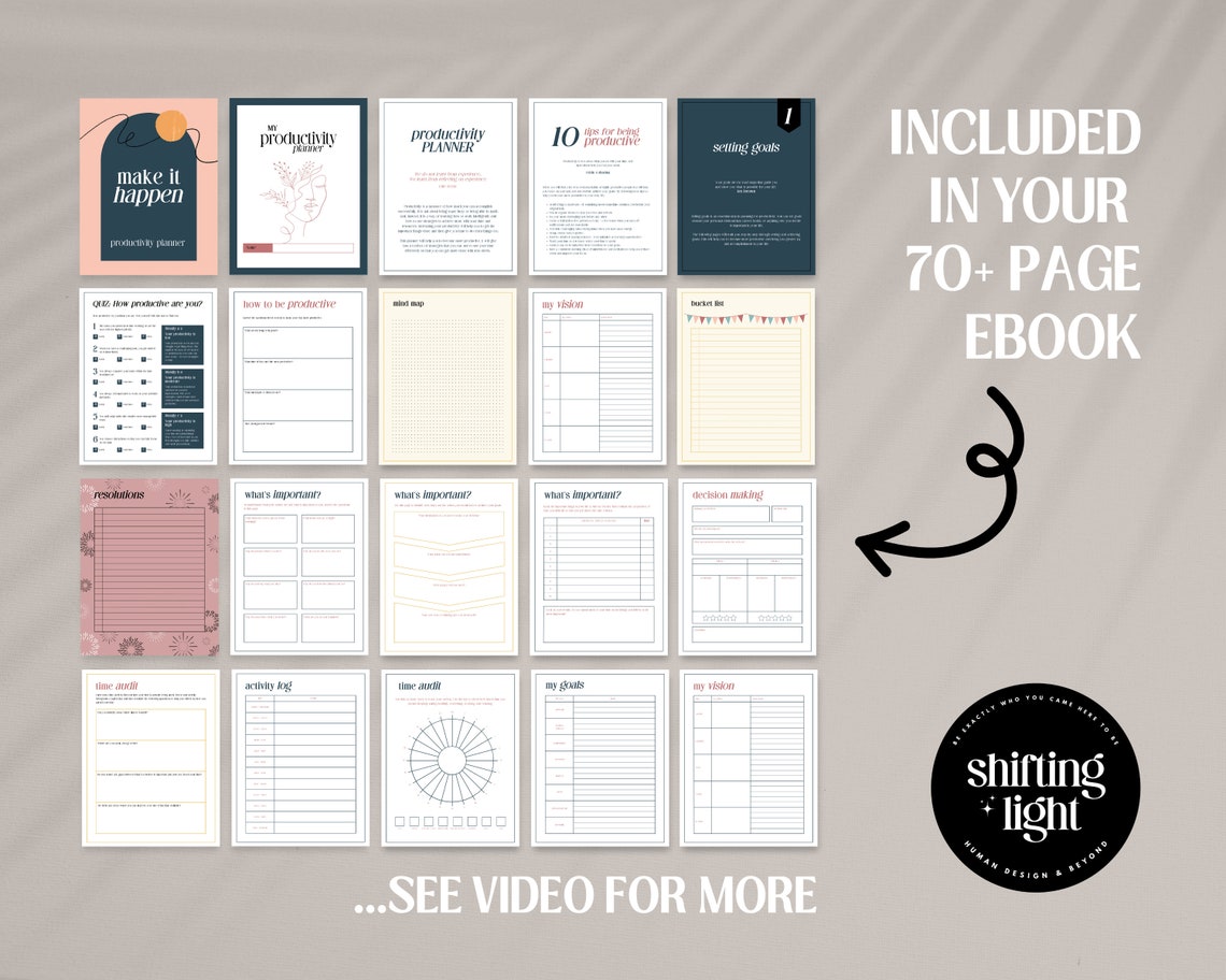 Productivity Planner Printable, Printable Planner, Productivity Journal ...