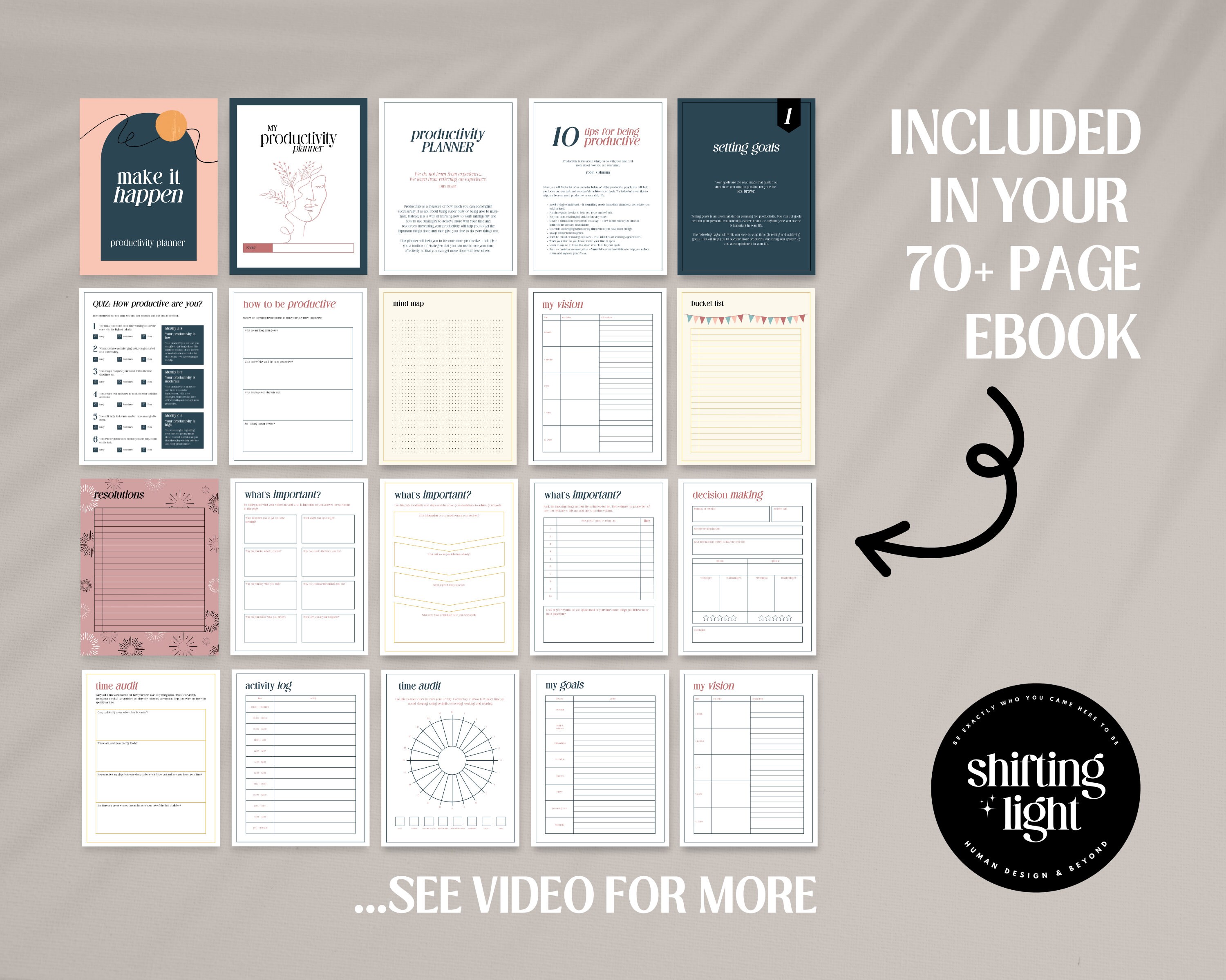 Productivity Planner Printable, Printable Planner, Productivity Journal ...