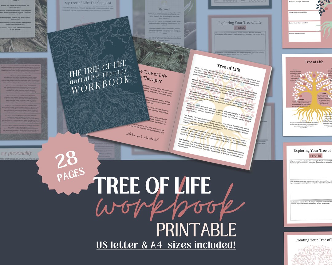 Tree of Life Narrative Therapy Workbook: Self-discovery PDF (printable ...