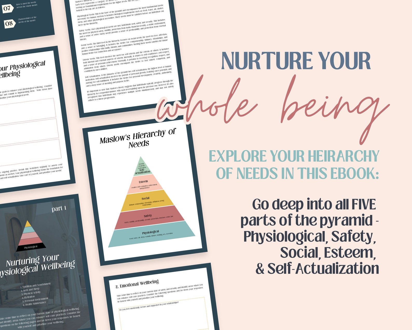 Maslow's Hierarchy of Needs Workbook Printable, Printable Workbook ...