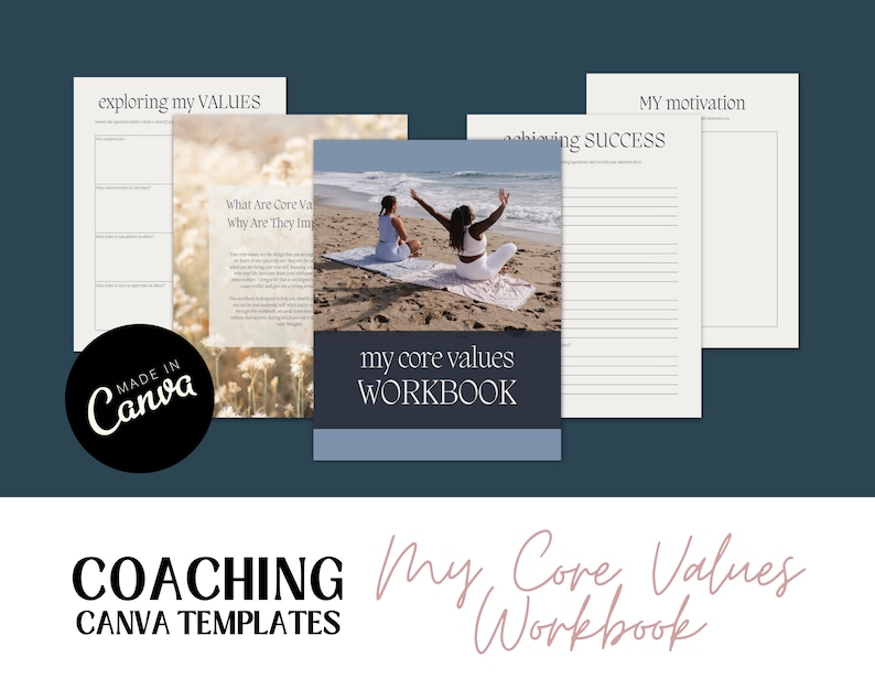 Core Values Workbook Canva Template: Life Coaching Tools (digital ...