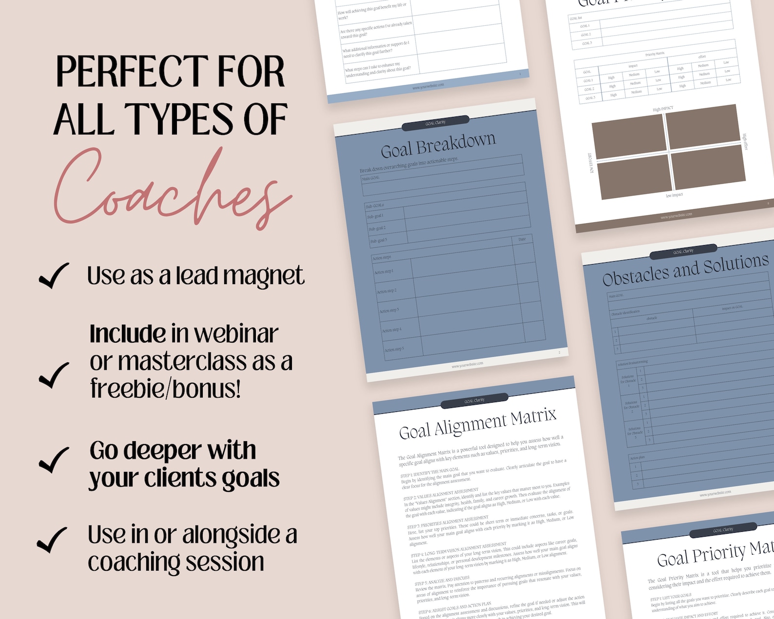 Goal Clarity Workbook Canva Template Goal Setting Planner Vision Board ...
