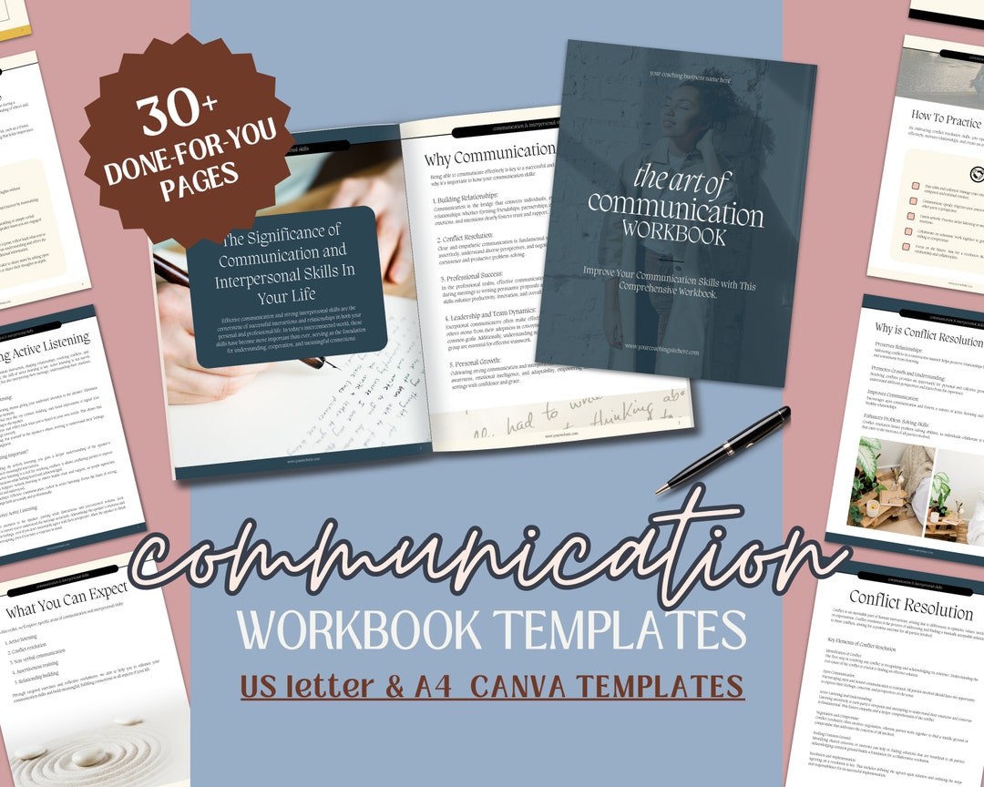 Communication Workbook Canva Template: Coaching Tools, 38-page Ebook ...