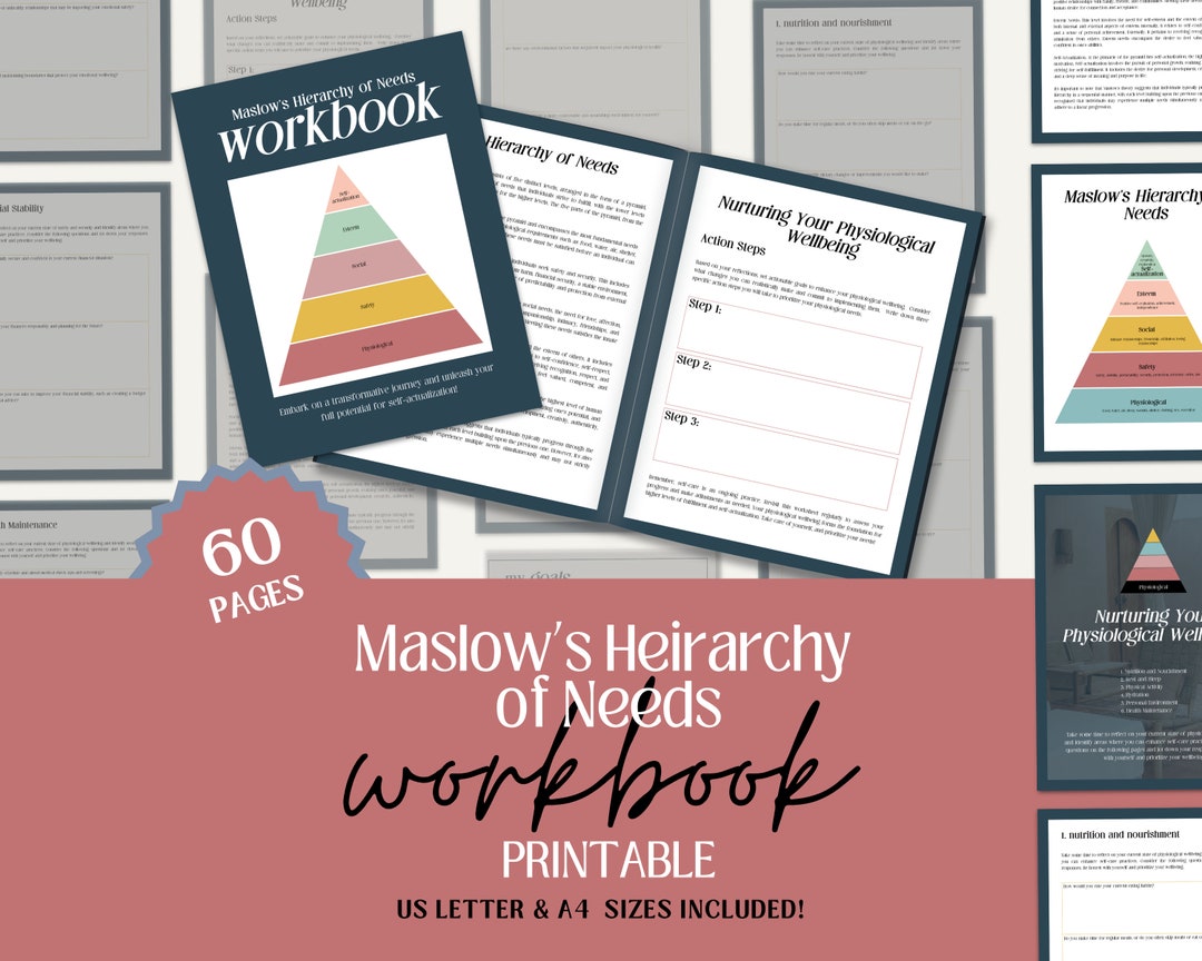 Maslow's Hierarchy of Needs Workbook Printable, Printable Workbook ...