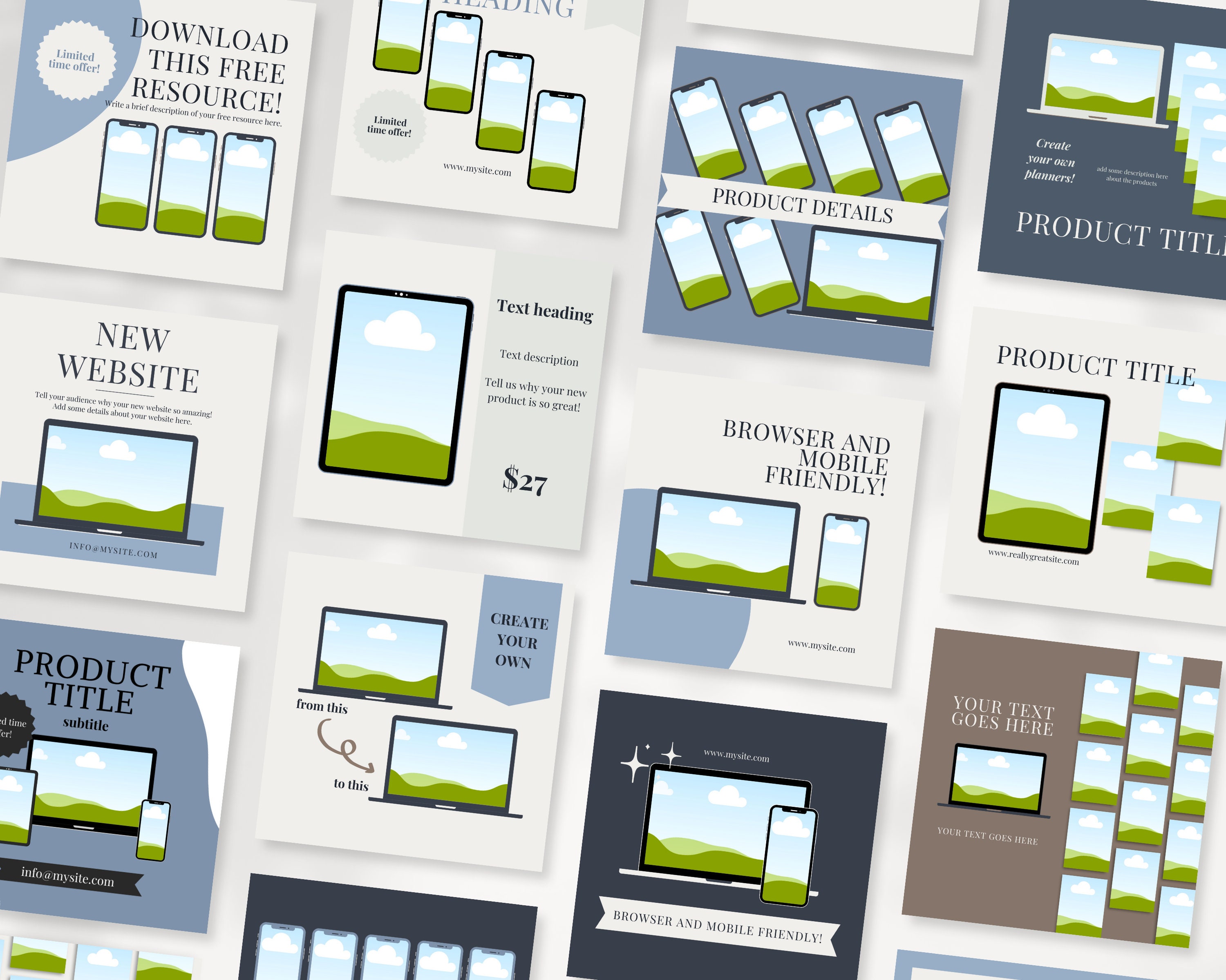 Product Mockups Canva Template Bundle: Master Resell Rights (MRR) - Etsy