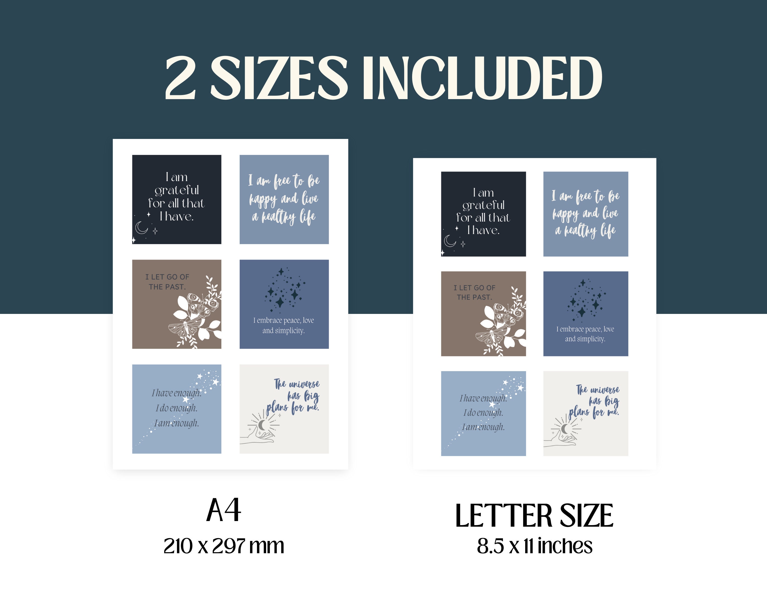 Affirmation Card Templates: Customizable Canva Designs (ready to Print ...