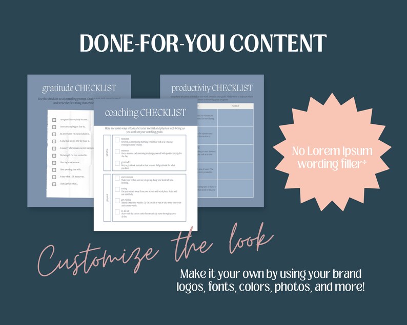 Coaching Checklist Template Bundle, Coaching Templates, Life Coaching ...