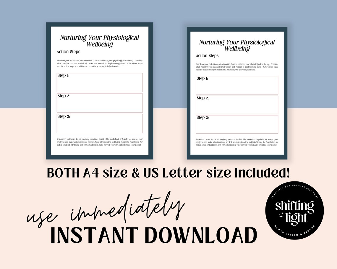 Maslow's Hierarchy of Needs Workbook Printable, Printable Workbook ...