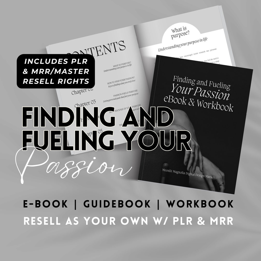 MRR Finding & Fueling Your Passion With PLR/MRR, Master Resell Rights, Passions Workbook, Canva ...
