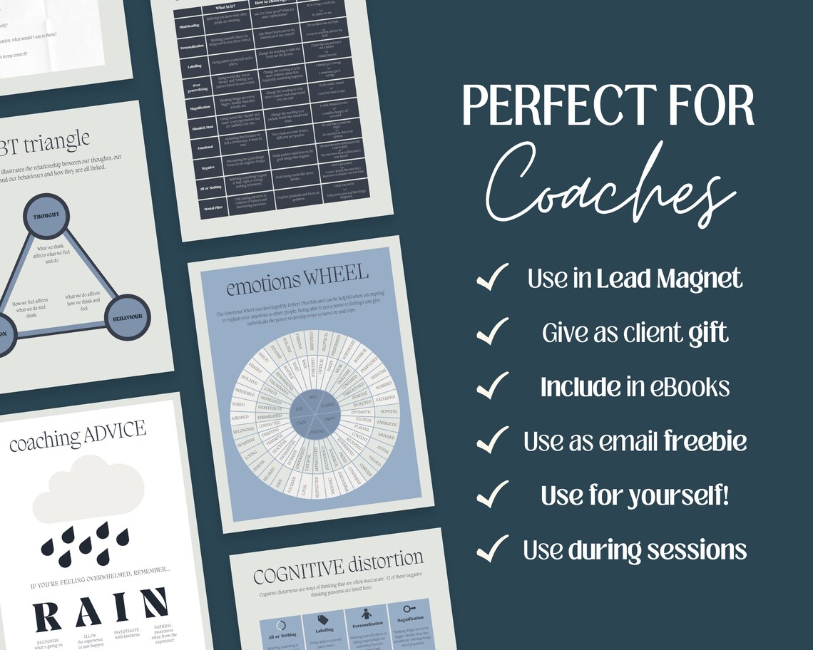 Coaching Worksheet Template Bundle, Coaching Cheat Sheets, Life ...