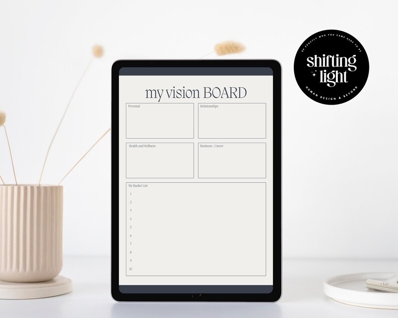 Vision Board Workbook Canva Template Goal Setting Planner Manifestation ...
